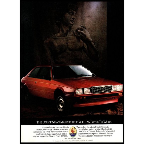 Maserati | Art | 986 Maserati Biturbo 2 Door Coupe Vintage Print Ad ...